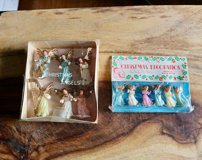 Kitschy Plastic Angel Figurines, Vintage Christmas Decor, CHOOSE Small ...