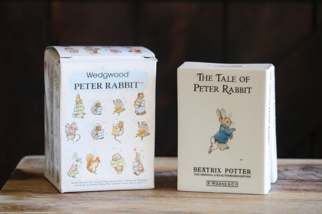 Vintage Peter Rabbit Book Bank, Bookshelf Decor, Doubles as a Bookend ...