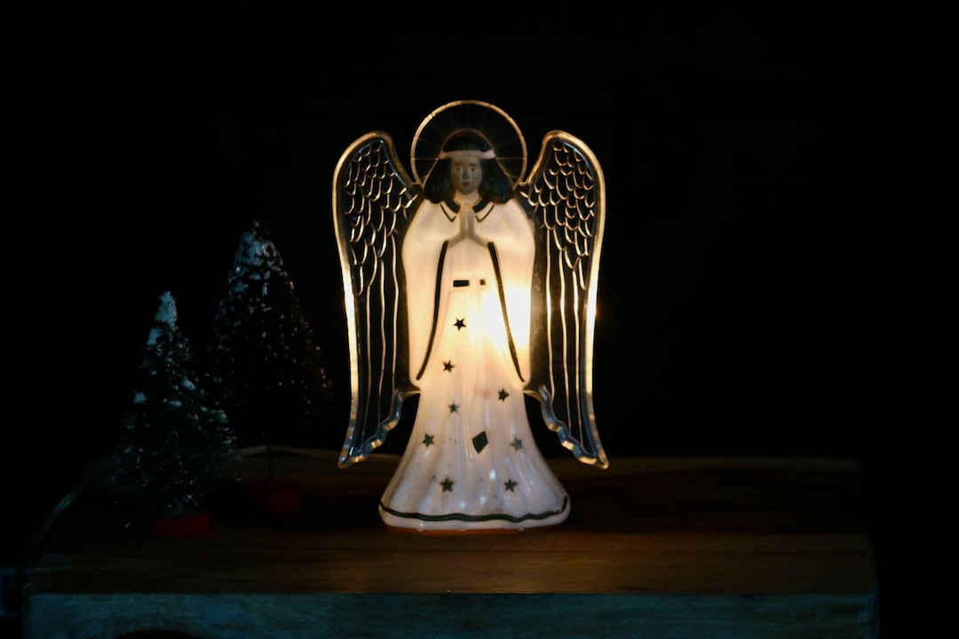 Kitschy Plastic Angel Blow Mold, Vintage Christmas Decor, Tabletop ...