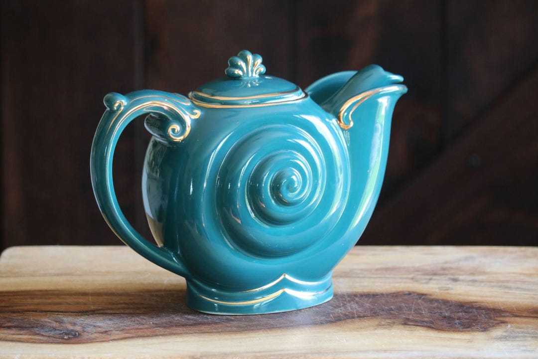 Vintage Hall Teapot, Retro Nautical Kitchenalia, Embossed Shell Shaped ...