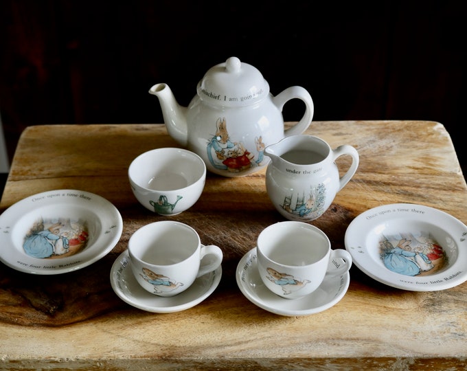 Vintage Peter Rabbit Tea Set, Cute Bunny Tea Set, Beatrix Potter Tea ...
