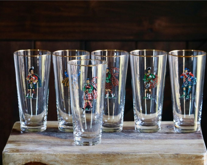 Vintage Libbey Highlander Tumblers for Mid Century Bar Decor, Scottish ...