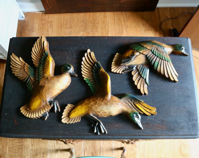 Vintage Syroco Wood Mallard Duck Wall Plaques, Fall Lakehouse Decor, 3 ...