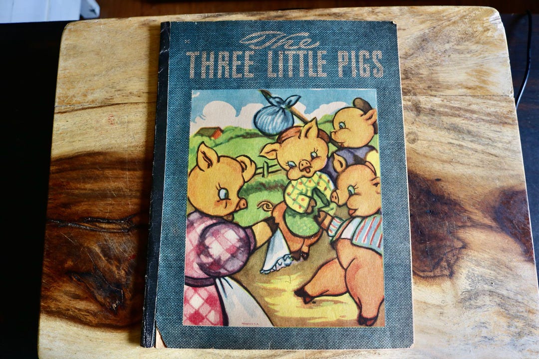 Vintage Three Little Pigs Booklet, Cute Soft Cover Childrens Book With ...