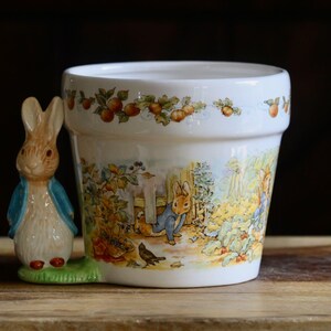 Vintage Peter Rabbit Flower Pot, Cute Indoor Bunny Planter, Sweet Peter ...