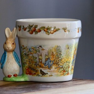 Vintage Peter Rabbit Flower Pot, Cute Indoor Bunny Planter, Sweet Peter ...
