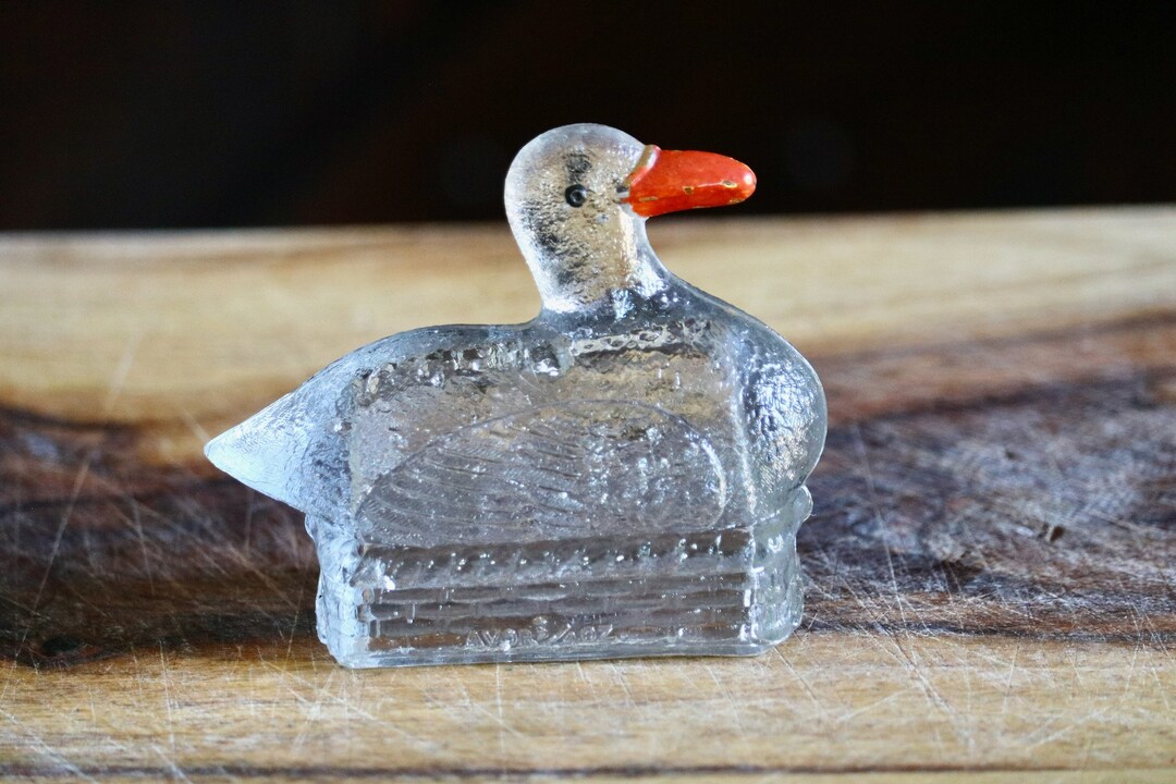 Antique Avor Duck Candy Container, Cute Spring Decor, Glass Duck on ...