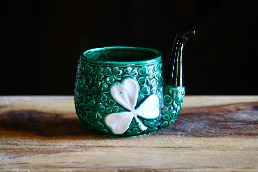 Vintage Relpo Shamrock Pipe Planter, Retro St Patricks Day Decor, Cute ...