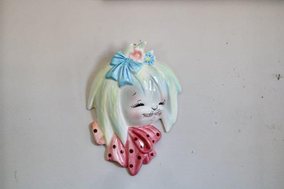 Vintage Lefton Mrs. Toodles Wall Pocket, Kitschy Cute Spring Wall ...
