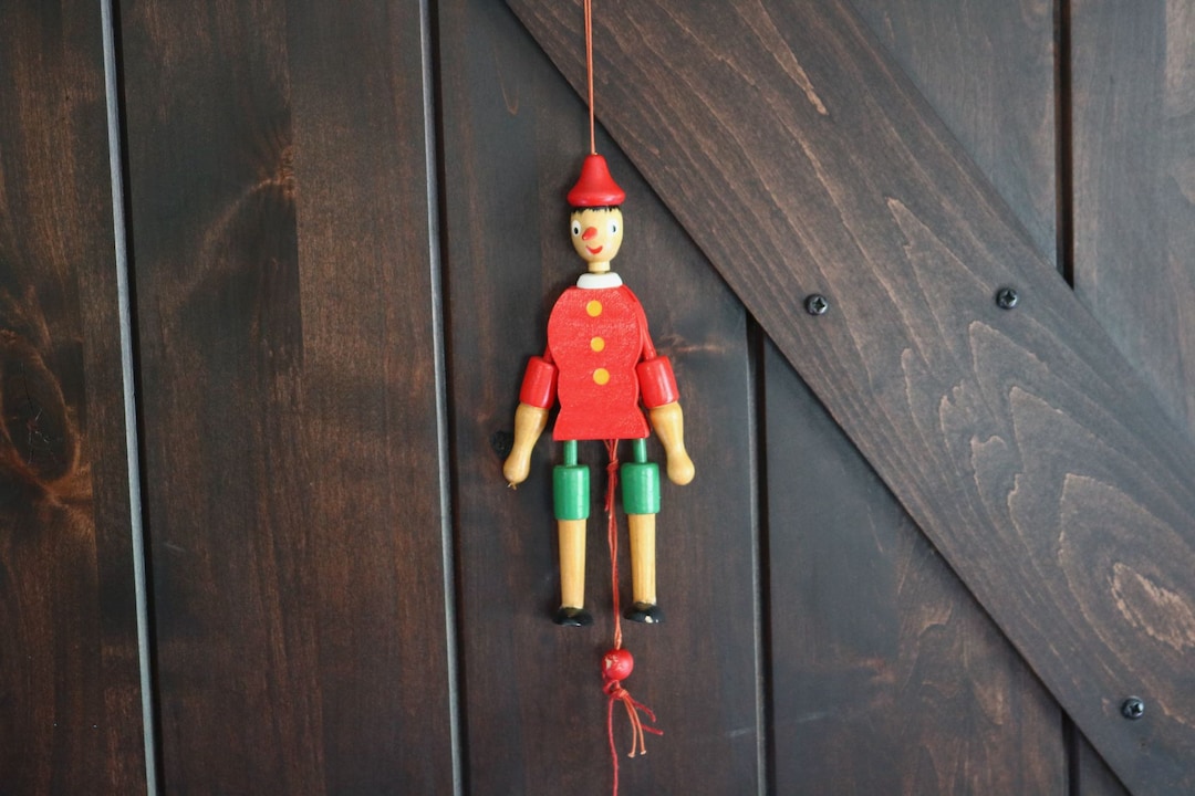 Vintage Russian Dancer Wood Pinocchio Doll, Pull String Toy With ...