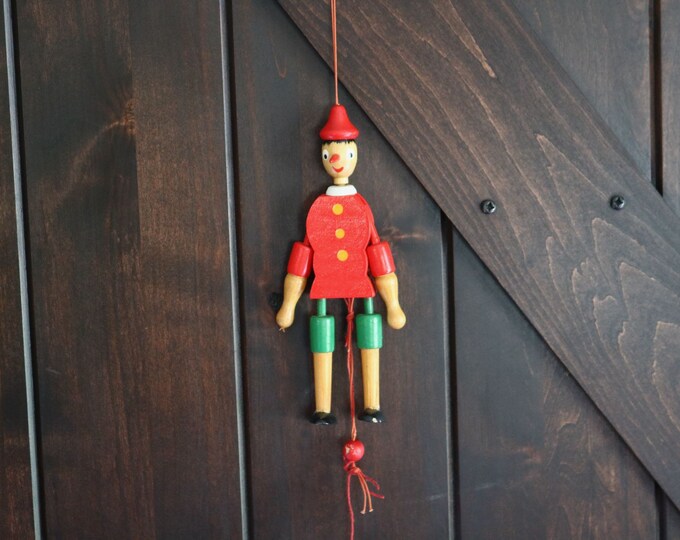 Vintage Russian Dancer Wood Pinocchio Doll, Pull String Toy With ...