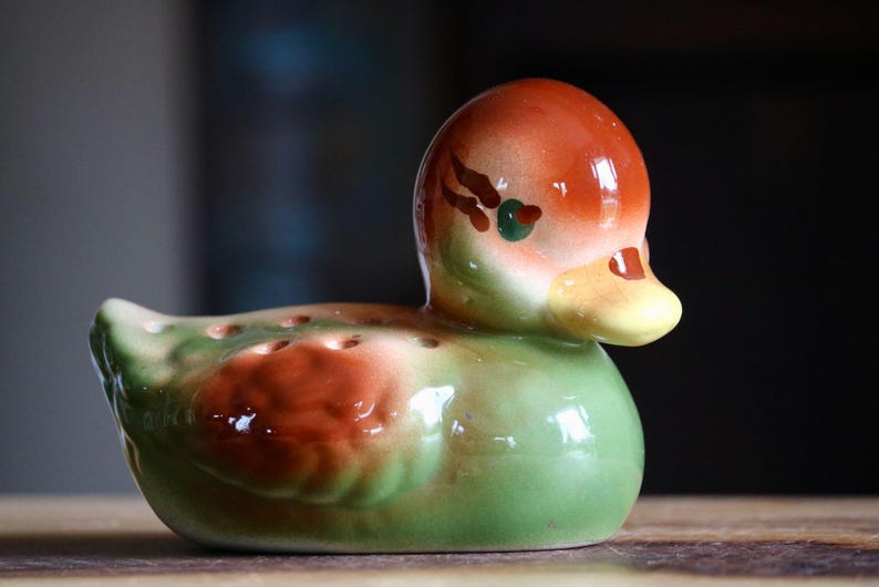 Vintage Rio Hondo Duck Flower Frog, Kitschy Spring Decor, Cute Brown ...