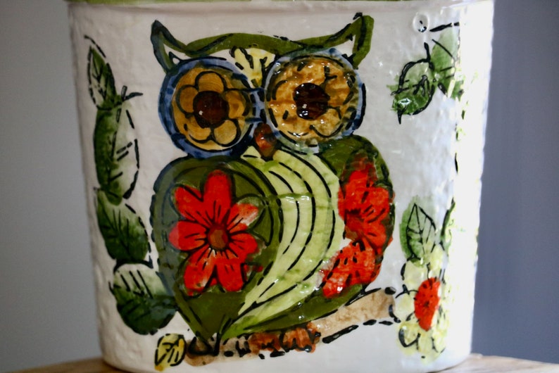 Vintage Relpo Owl Flower Pot, Cute Indoor Garden Decor, Retro Funky Owl ...