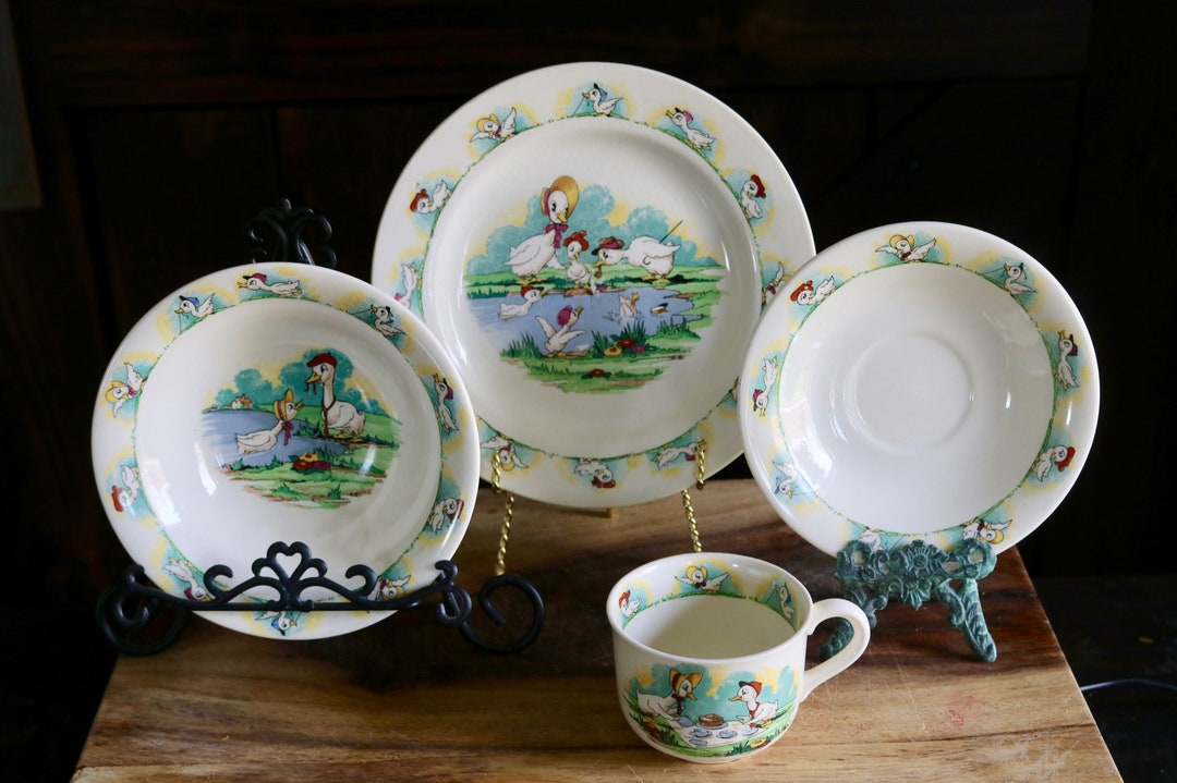 Vintage Wade Dishes, Cute Duck Plate, Bowl, Cup & Saucer, Gift for ...