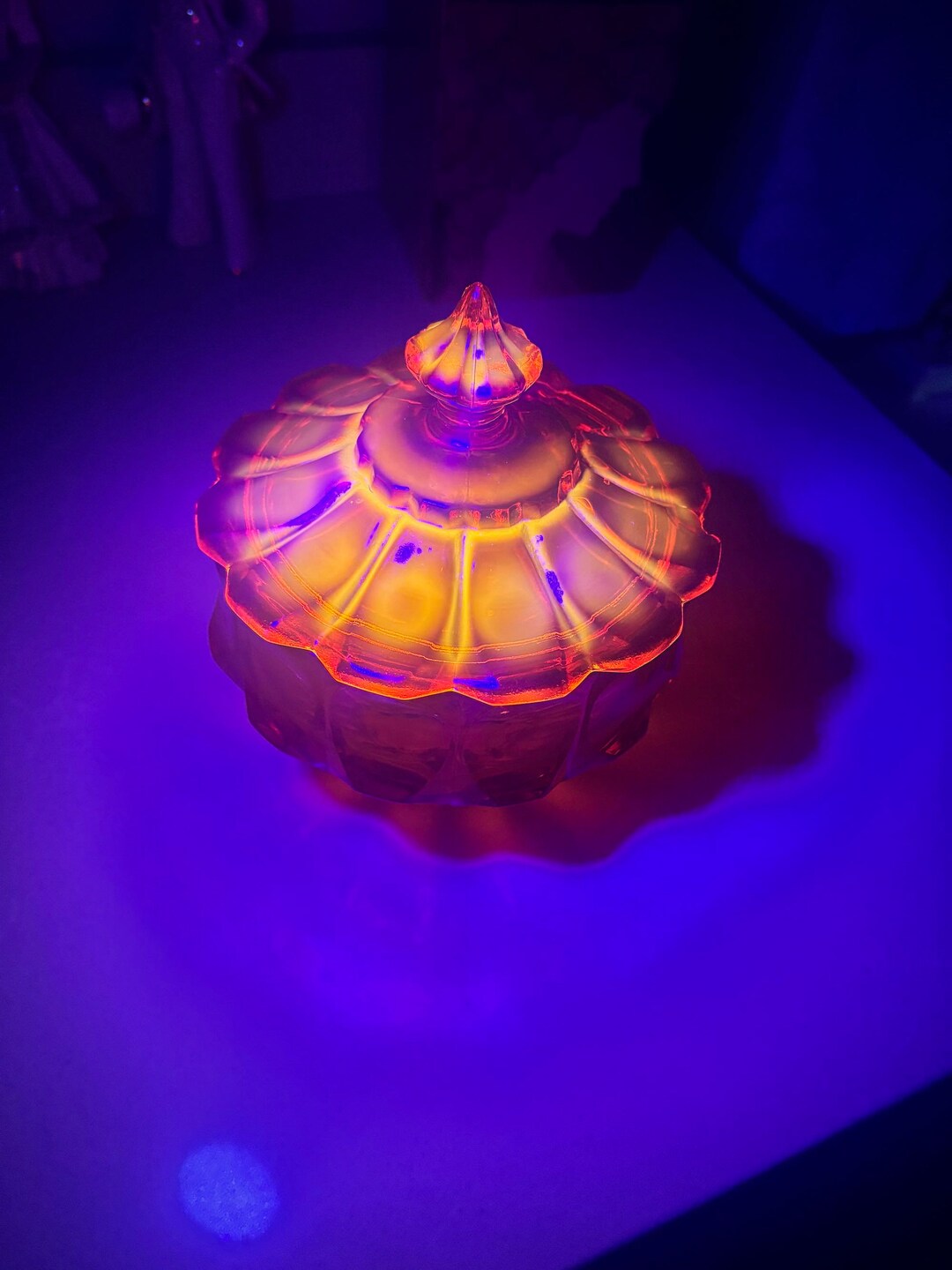 Vintage Orange Fenton Valencia Candy Dish, Bougie Fall Decor, Retro ...