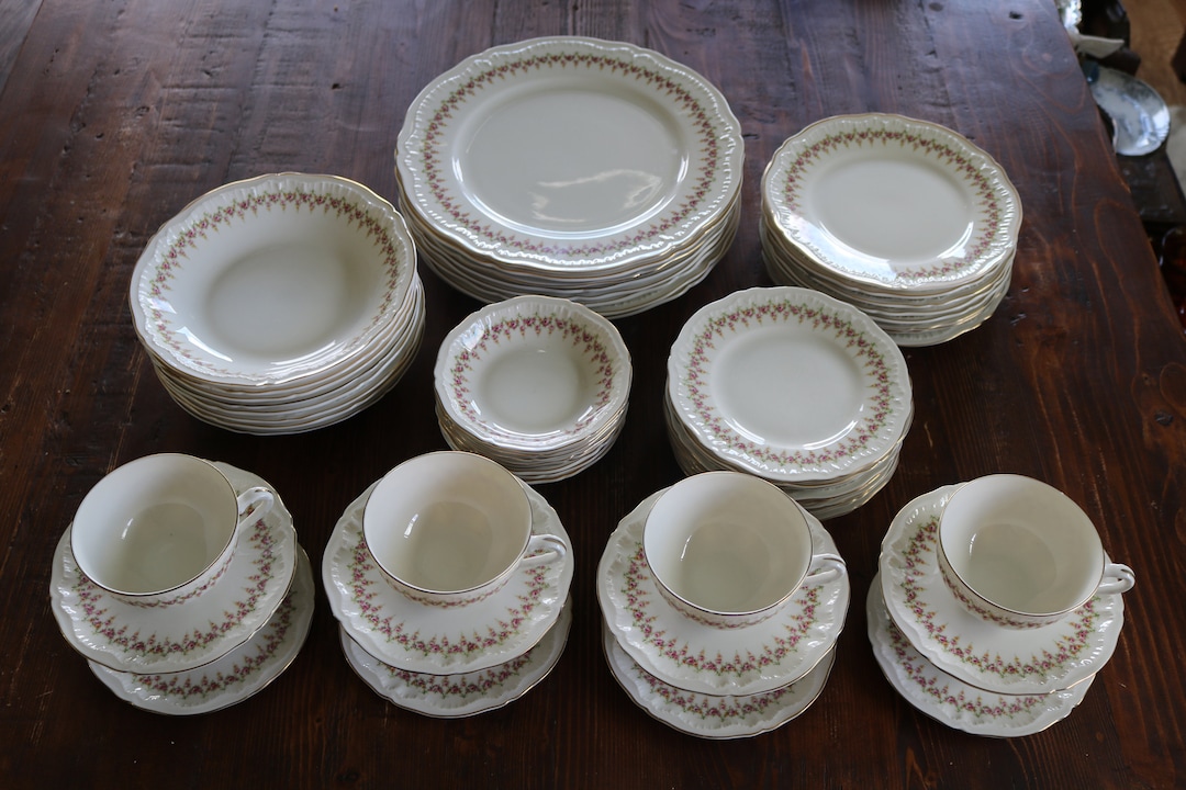 Vintage Haviland Dishes, Place Setting for 8, 1920s Theodore Haviland New York Dinnerware ...