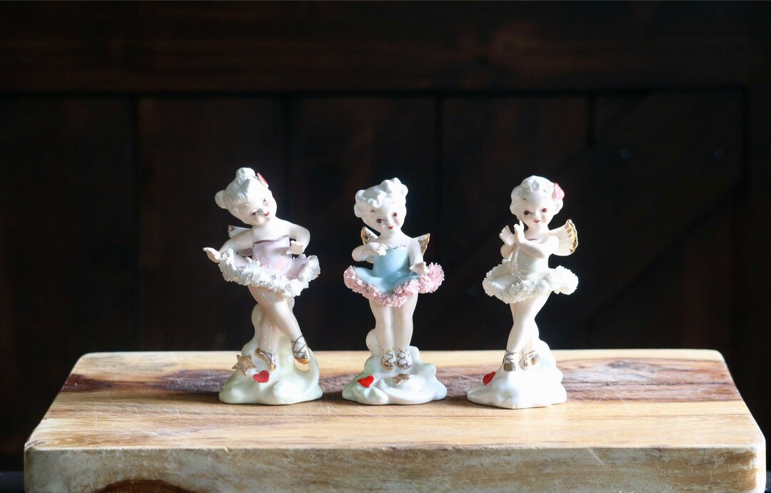 Vintage Wales Ballerina Angel Figurines, 3 Spaghetti Angel Ballerinas ...