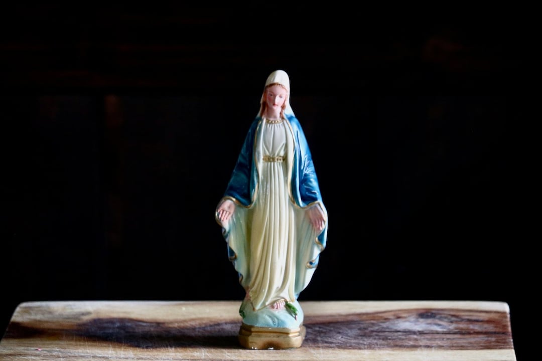 Vintage Madonna Figurine, Religious Mantel Decor, Mary Mother of Jesus ...