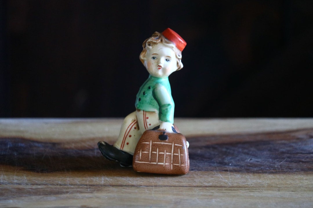 Adorable Vintage Bellhop Figurine, Cute Traveling Decor, Retro Boy in ...