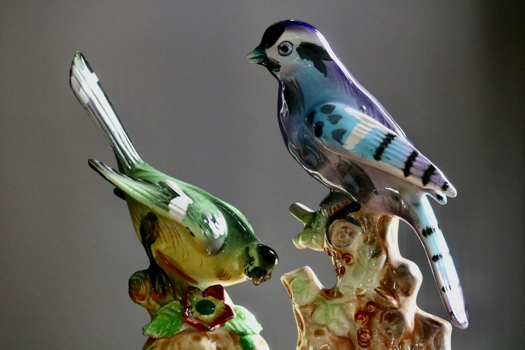 Beautiful Vintage Bird Figurines, Bougie Spring Decor, Porcelain Bird ...