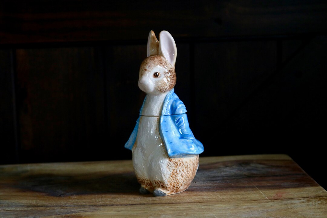 Small Vintage Enesco Peter Rabbit Canister, Cute Kitschy Spring and ...