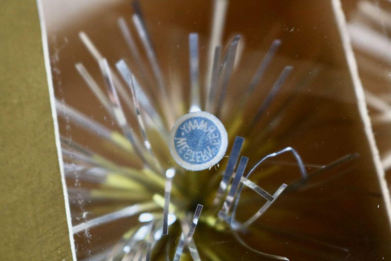 Silver Tinsel Atomic Starburst Ornaments With Multi-color Centers ...