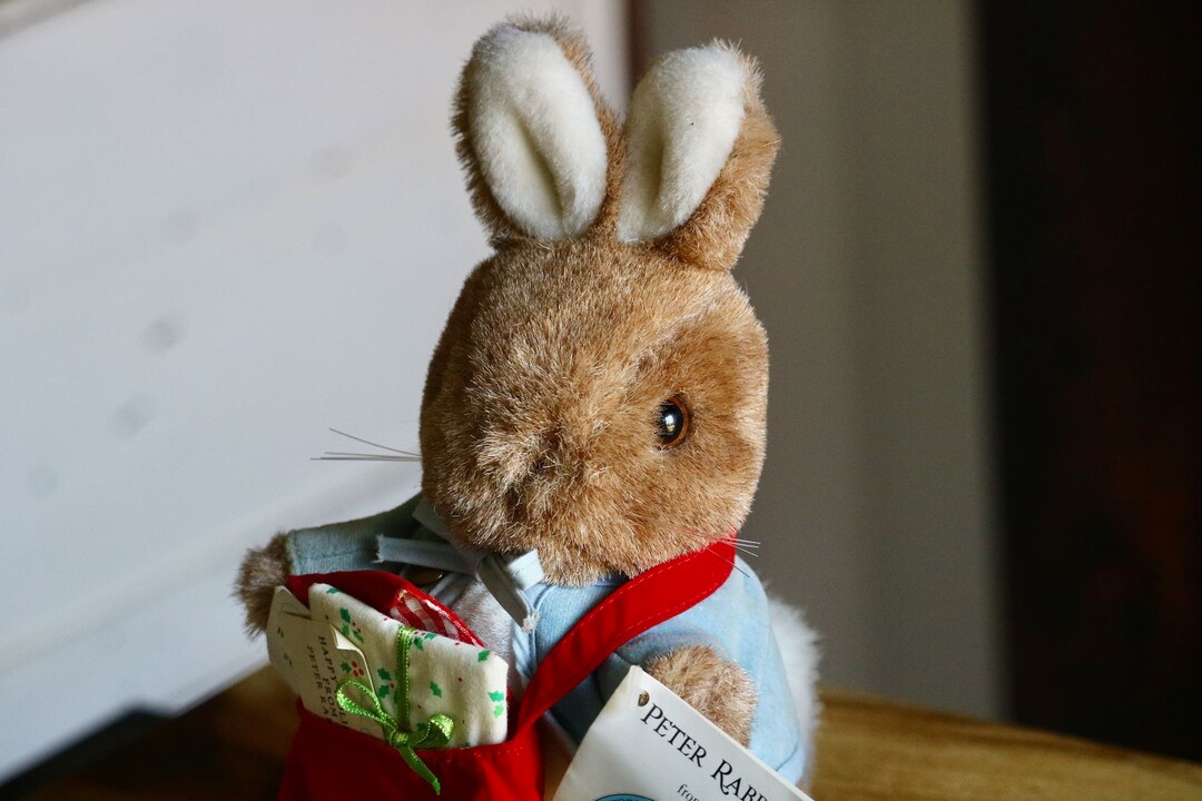 Vintage Plush Peter Rabbit With Christmas Mailbag, 1980s Eden Toy Bunny ...