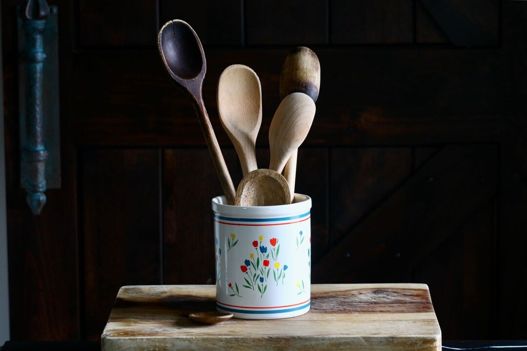 Vintage Tulip Utensil Holder, Retro Kitchenalia, Cute Swedish Folk Art ...