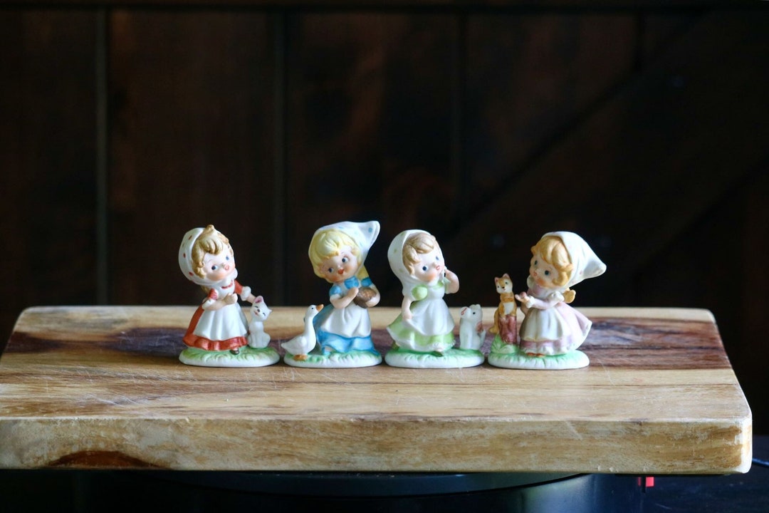 Vintage Homco Girl Figurines, Cute Spring Decor, Country Girls With ...
