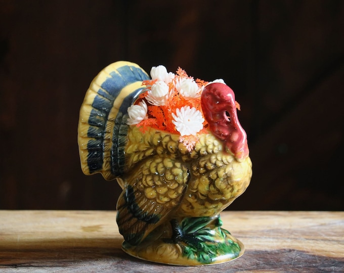 Vintage Napco Turkey Planter for Thanksgiving Decor, Autumn Table ...