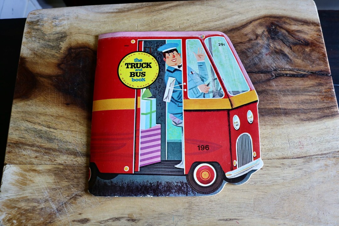 Vintage Truck and Bus Book, Retro 1966 Golden Shape Soft Cover Book ...