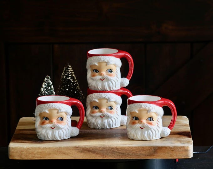 Vintage Christmas Young Santa Claus Lefton Mugs, Marked 868, Set of 2 ...