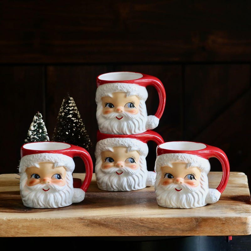 Vintage Santa Mugs - Etsy