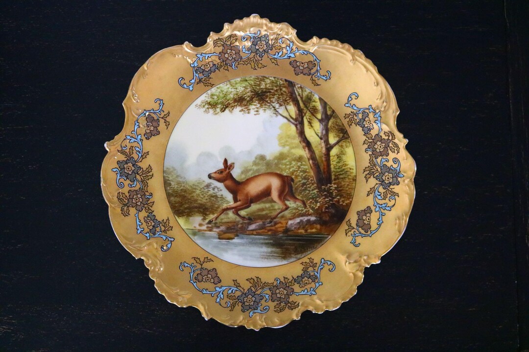 Antique Wild Game Plate, Hollywood Regency Decor, Gold Gilded Limoges ...