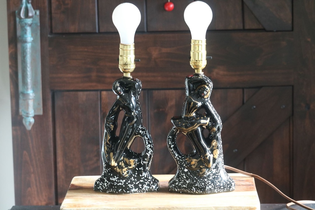 Vintage Ceramic Matching Ballerina Lamps, Mid Century Living Room Decor ...