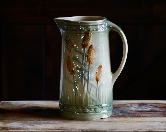 Antique Roseville Golden Rod Pitcher, Early Roseville Pottery With ...