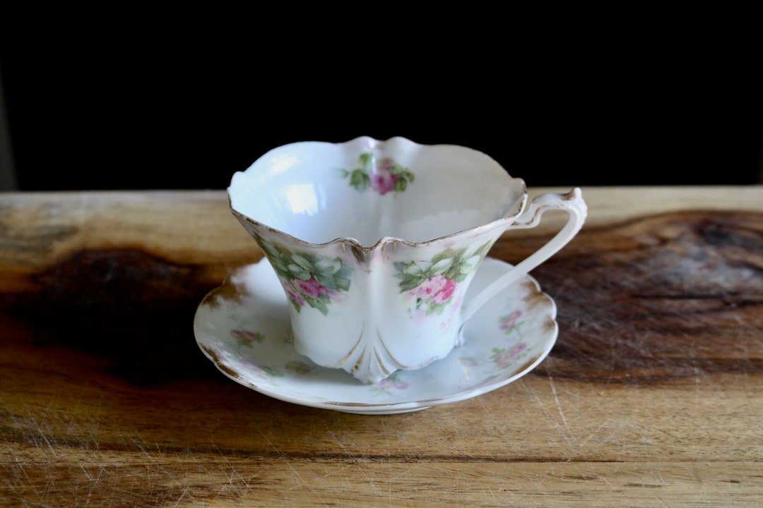 Antique RS Prussia Rose Teacup, Vintage Tea Party Dish, Delicate ...
