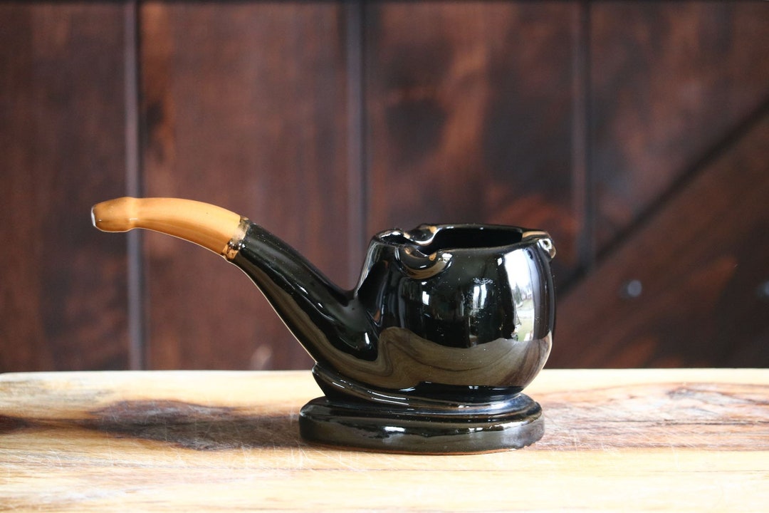 Vintage Pipe Ashtray, Retro Tobacciana Decor, Ceramic Pipe Ash Tray ...