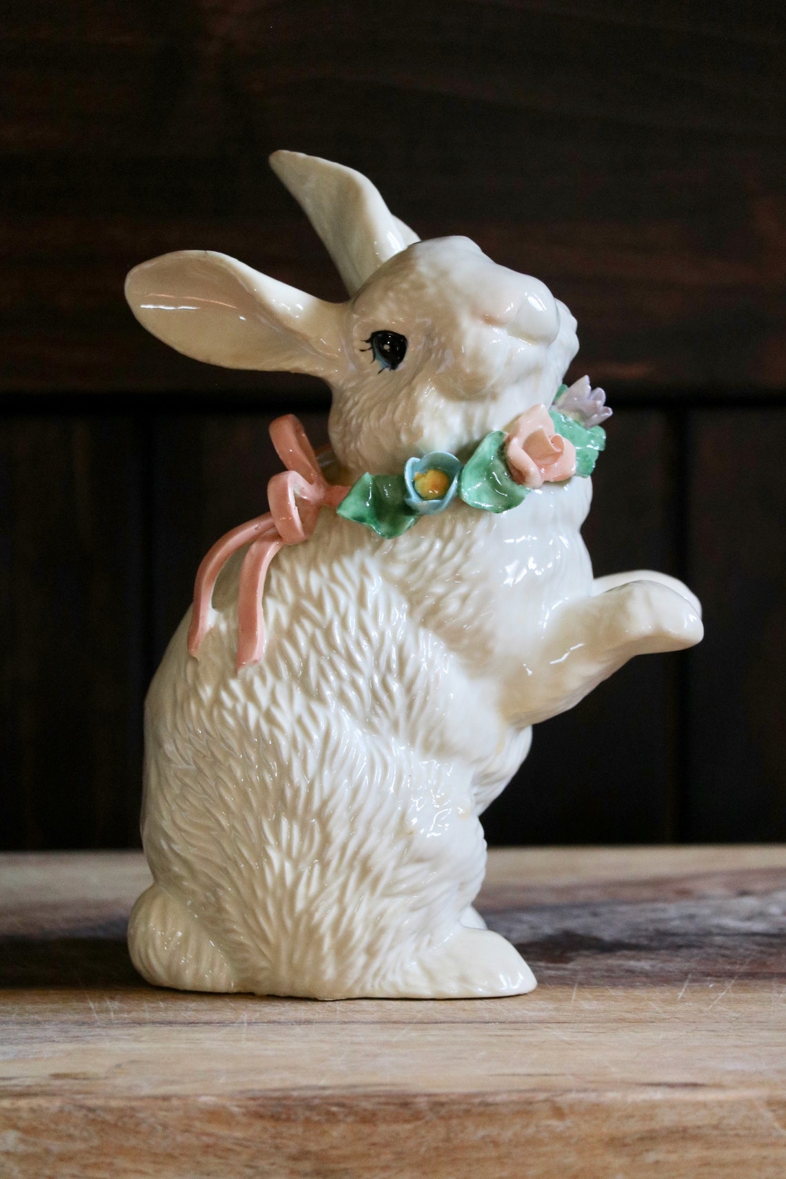 2 White Rabbit Figurines for Vintage Easter Decor Arnart | Etsy