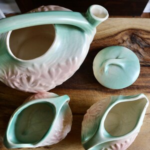 Vintage Mccoy Tea Set, Bougie Spring Decor, Pink and Aqua Daisy Teapot ...