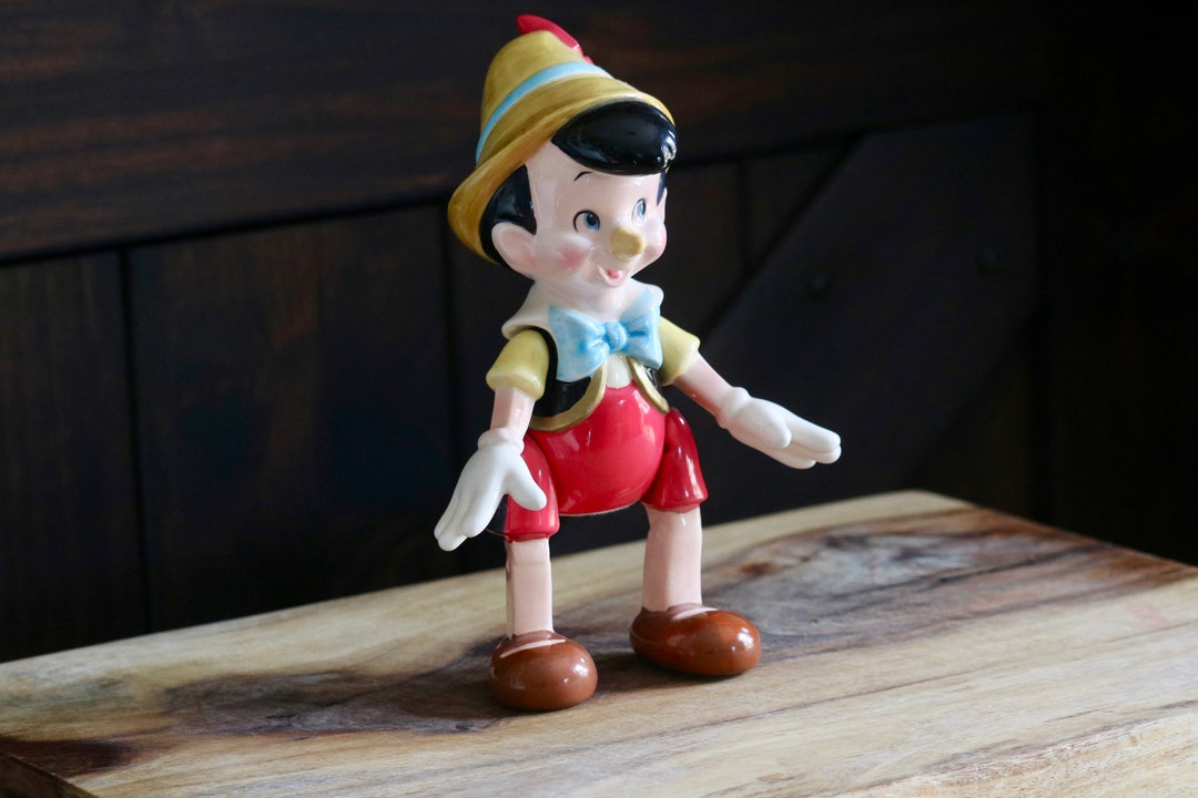 Vintage Pinocchio Music Box, Ceramic Jointed Musical Pinocchio Figurine ...