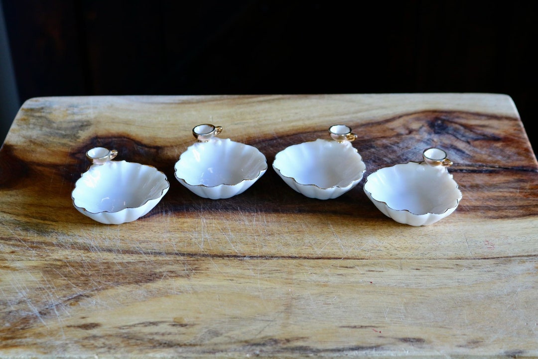 Vintage Enesco Salt Cellars, Retro Kitchenalia, 4 Shell Shaped Salt ...