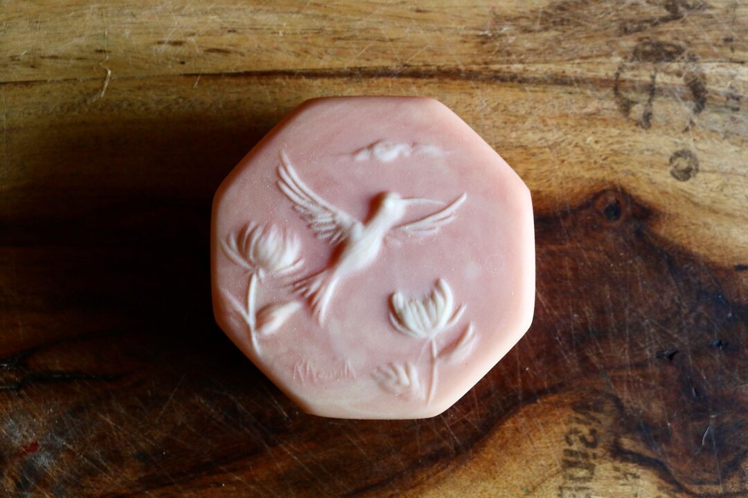 Vintage Incolay Stone Hummingbird Box, Retro Vanity Decor, Pretty Pink ...