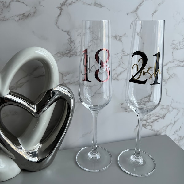 Personalised Champagne Flutes - Etsy UK