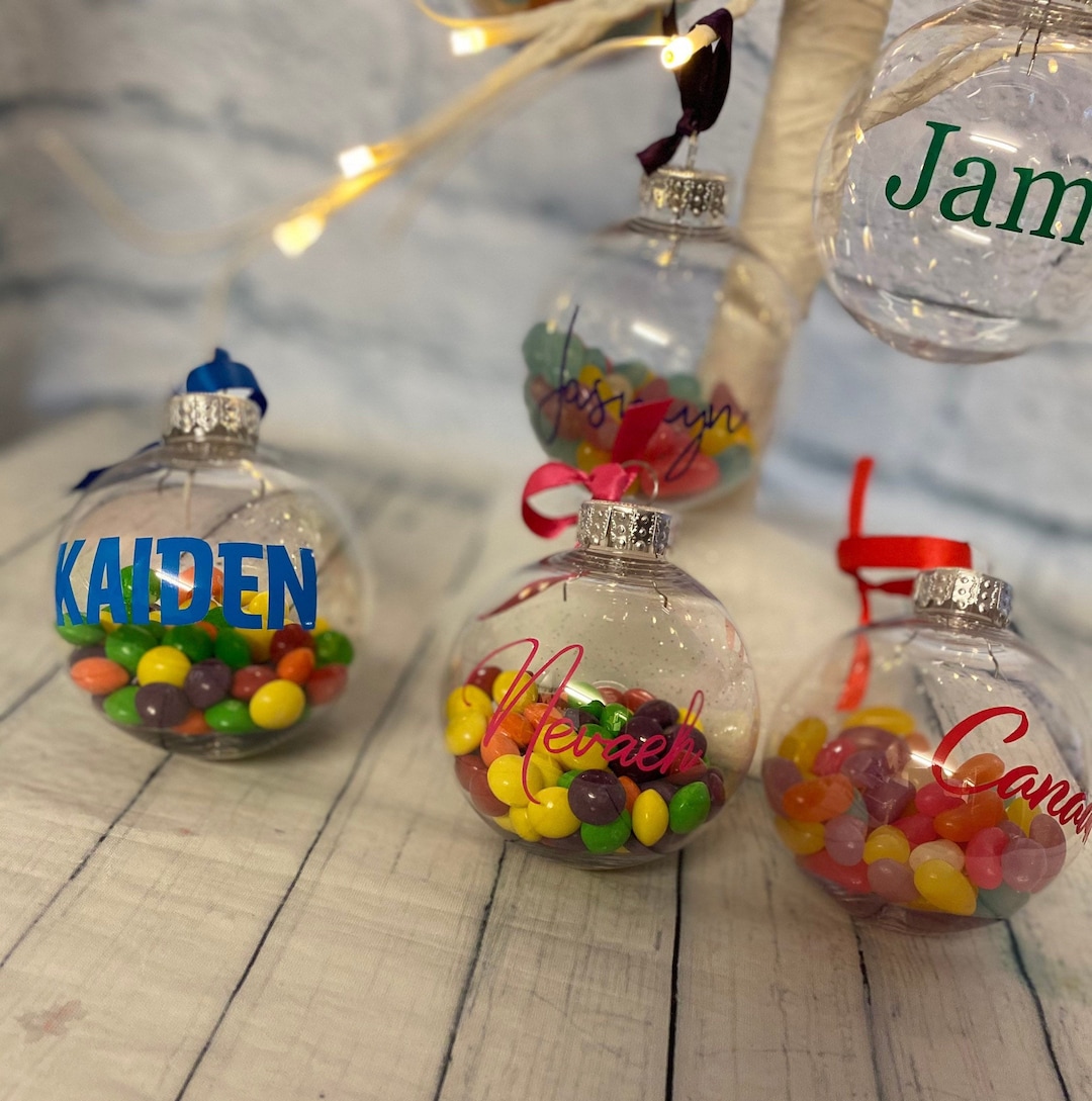 Personalised Fillable Christmas Baubles - Etsy