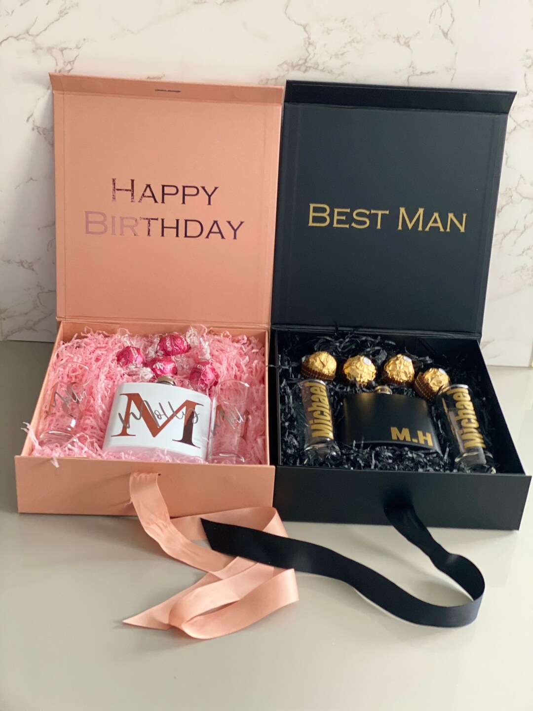 Personalised Shot Glass and Flask Gift Box, Bridesmaid Proposal, Best ...