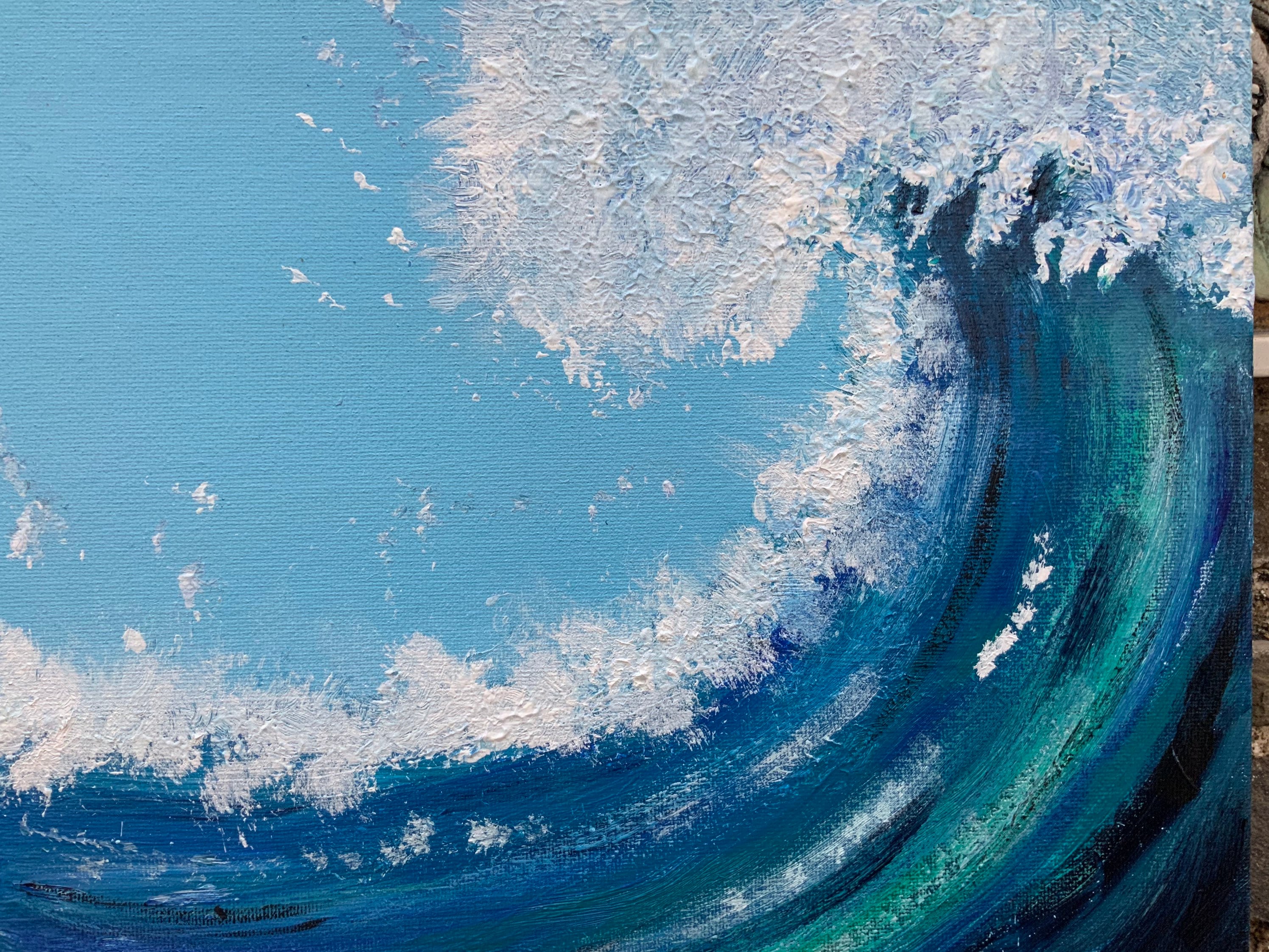Acrylic Painting. Wave. Canvas. 10” by 12”. Coastal Art. Wave Art ...