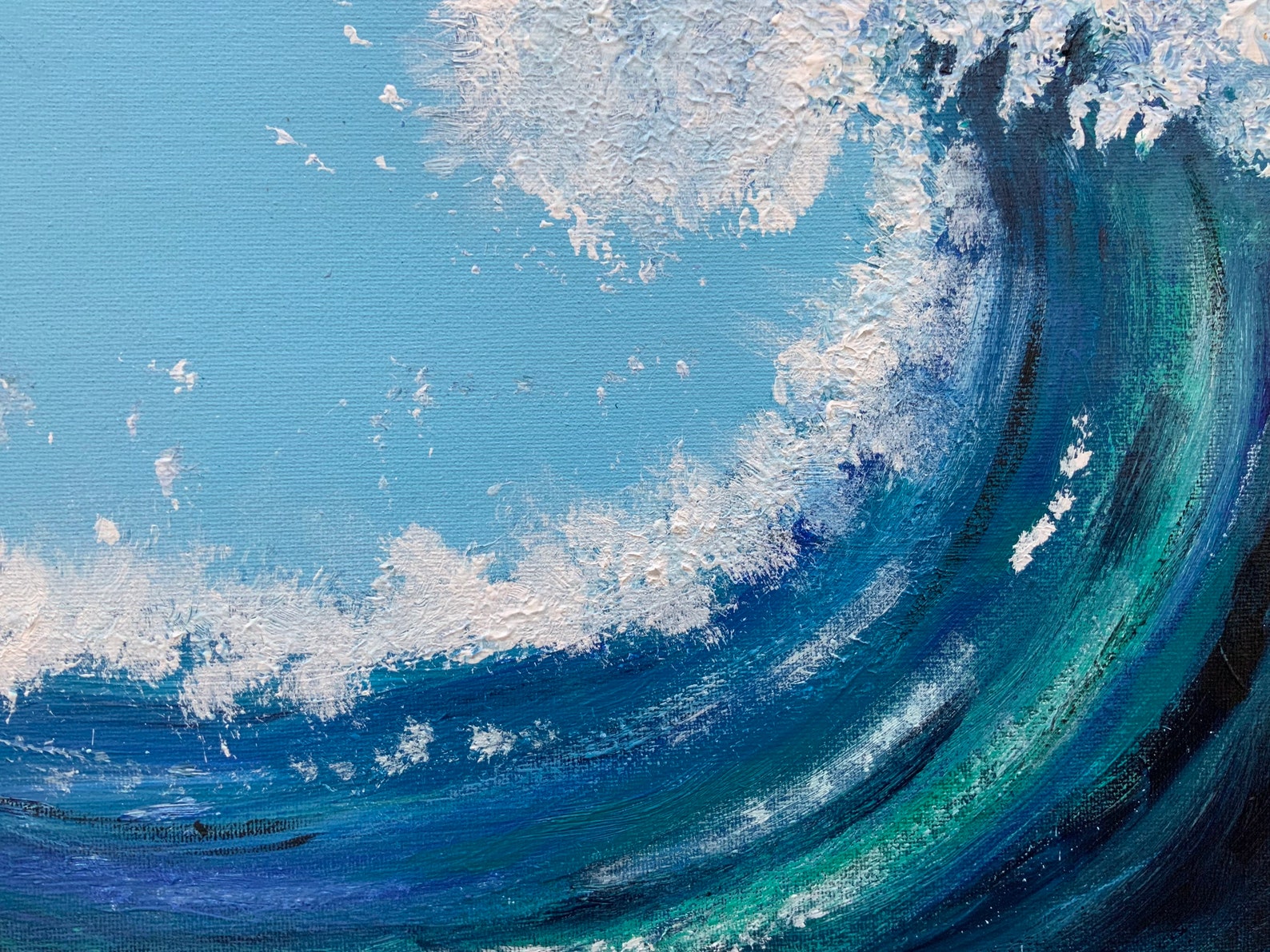 Acrylic painting. Wave. Canvas. 10 by 12. Coastal Art. Wave | Etsy