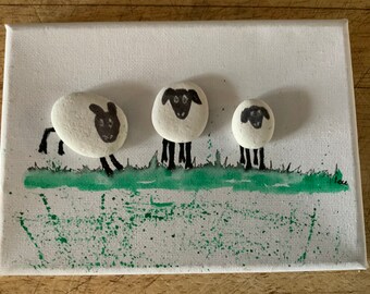 Pebble Art Sheep Picture - Etsy UK