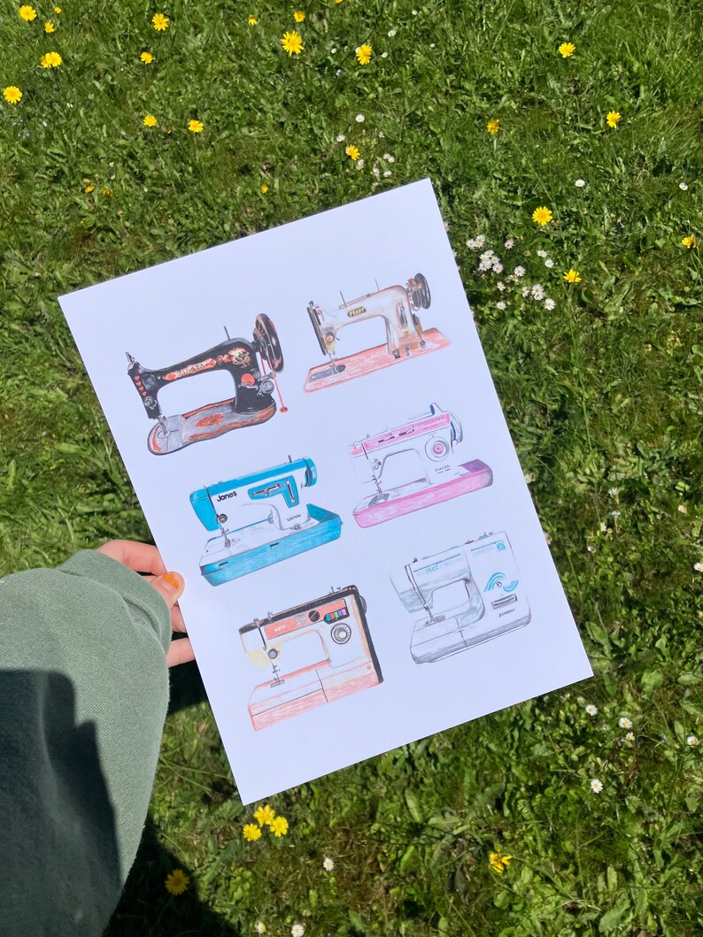 A4 Sewing Machine Art Print - Etsy
